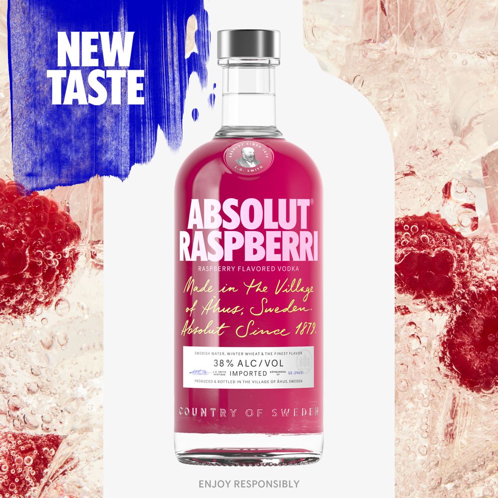 Vodka Absolut Raspberri + Copo Absolut Calderete - barabertoio
